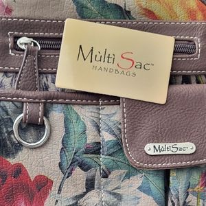Multisac | Bags | Multisac White Multicolor Floral Print Triple Top Zip ...